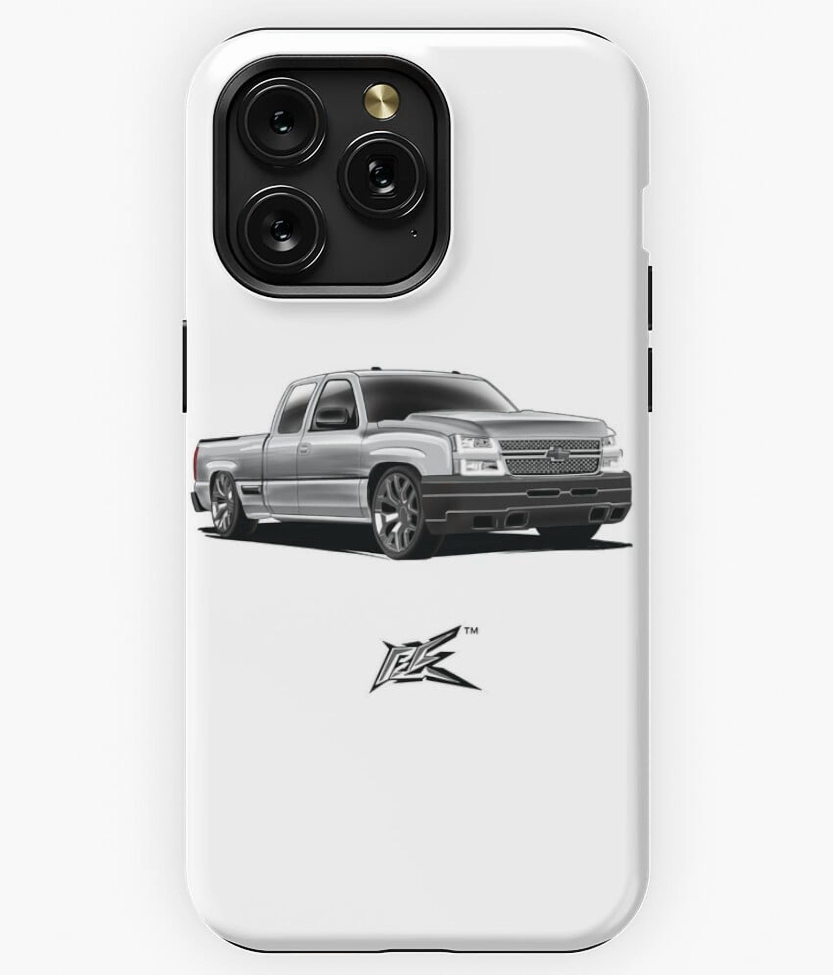 Chevy Silverado Silver Pickup Truck Graphic Design A4008 Phone Case for ...