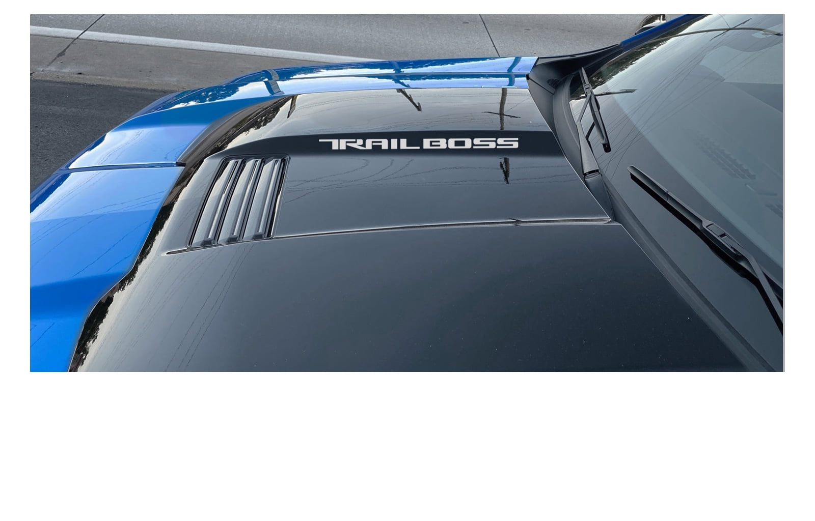 Chevy Silverado Silver TRAIL BOSS Hood Scoop Lettering Decals 2022-2026 ...