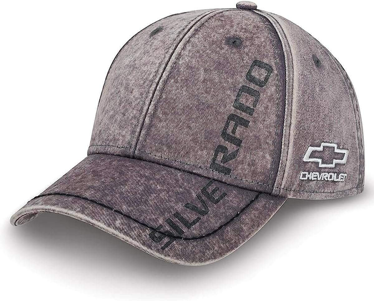 Chevy Silverado Washed Hat - Gray Snow Chino Twill Cap - Walmart.com