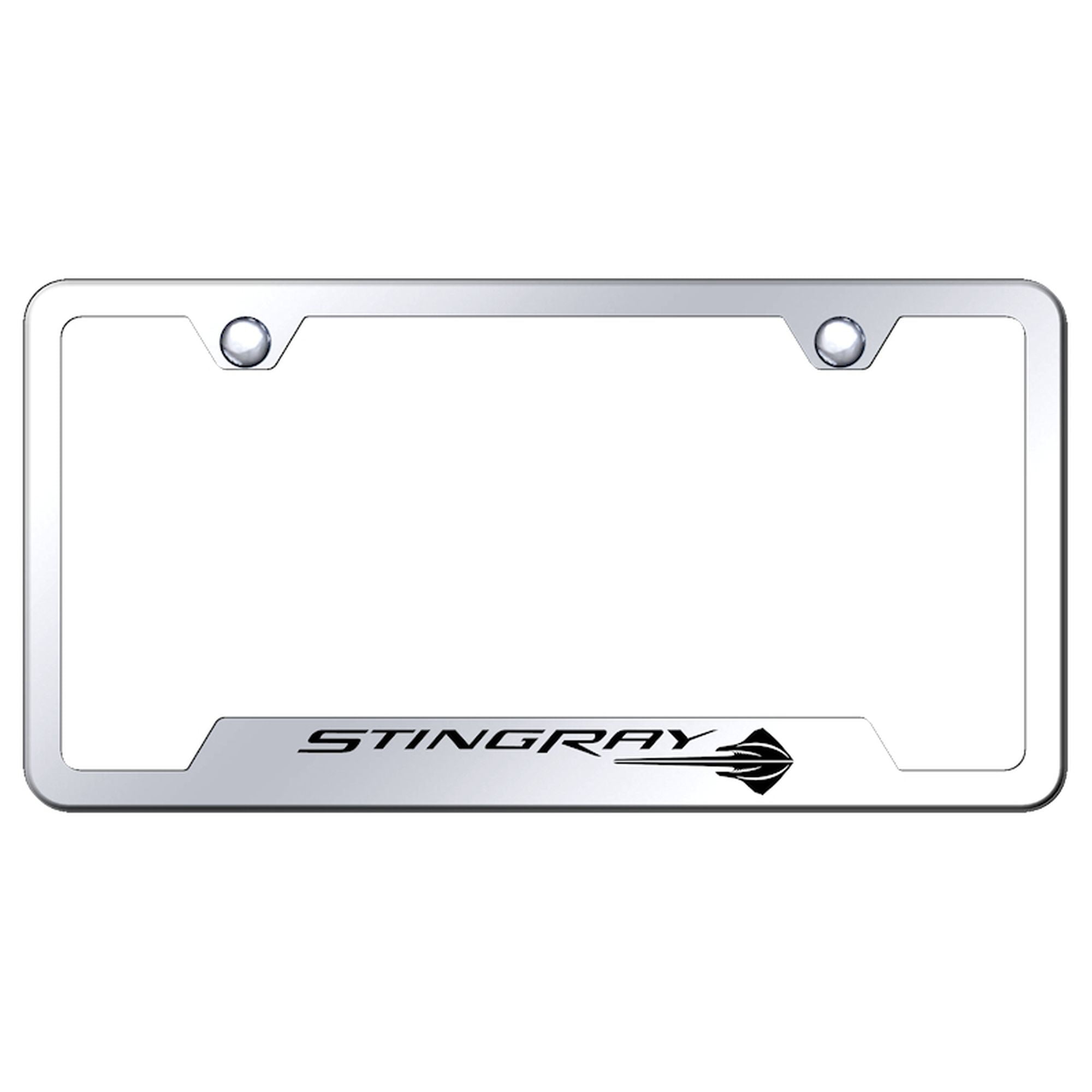 Chevy Stingray Laser Etched Logo Cut-Out License Plate Frame (Chrome ...