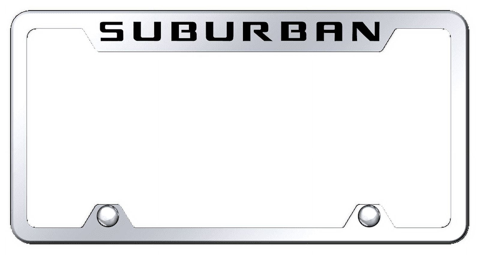 Chevy Suburban Logo Stainless Steel Truck Cut-Out License Plate Frame ...