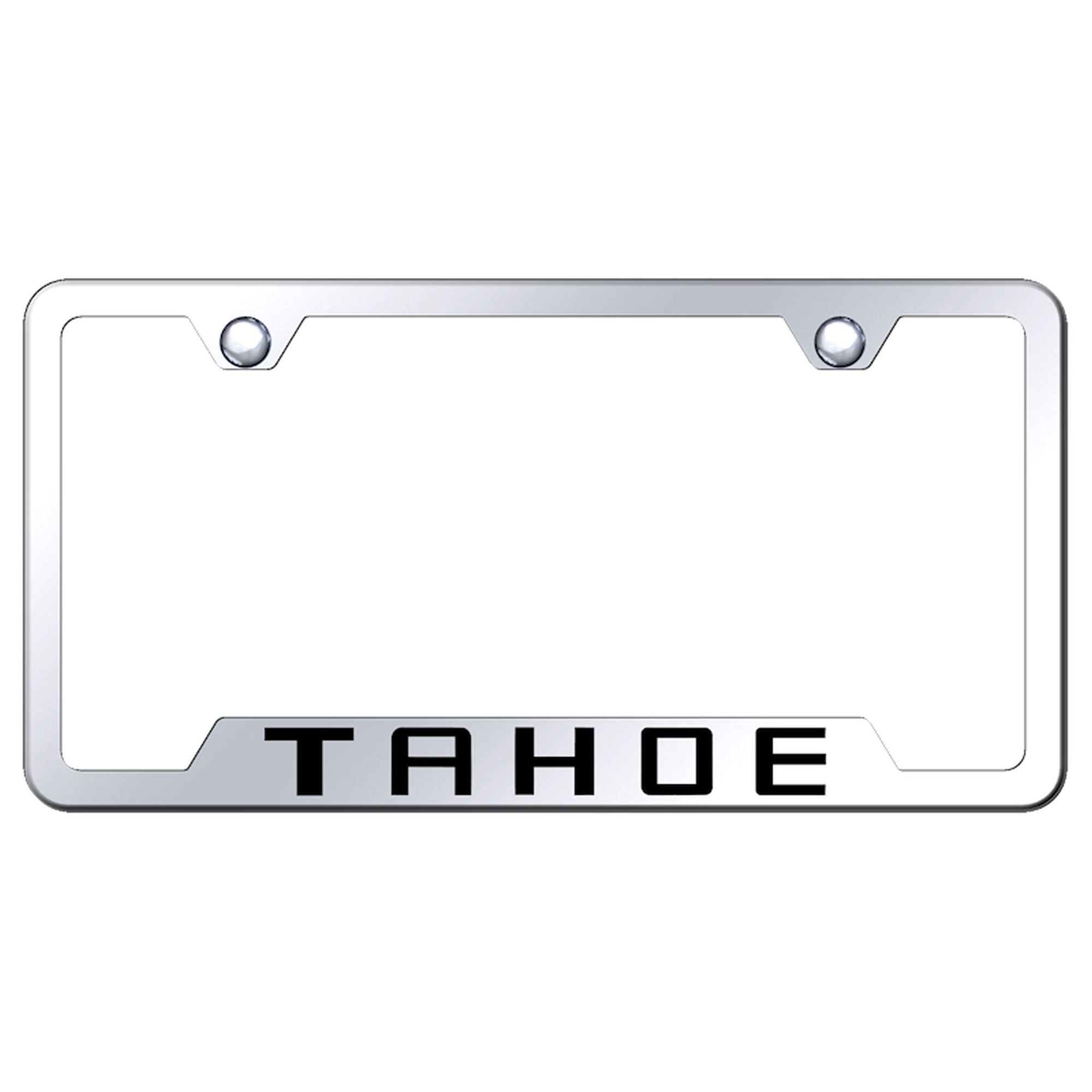 Chevy Tahoe Laser Etched Logo Cut-Out License Plate Frame (Chrome ...