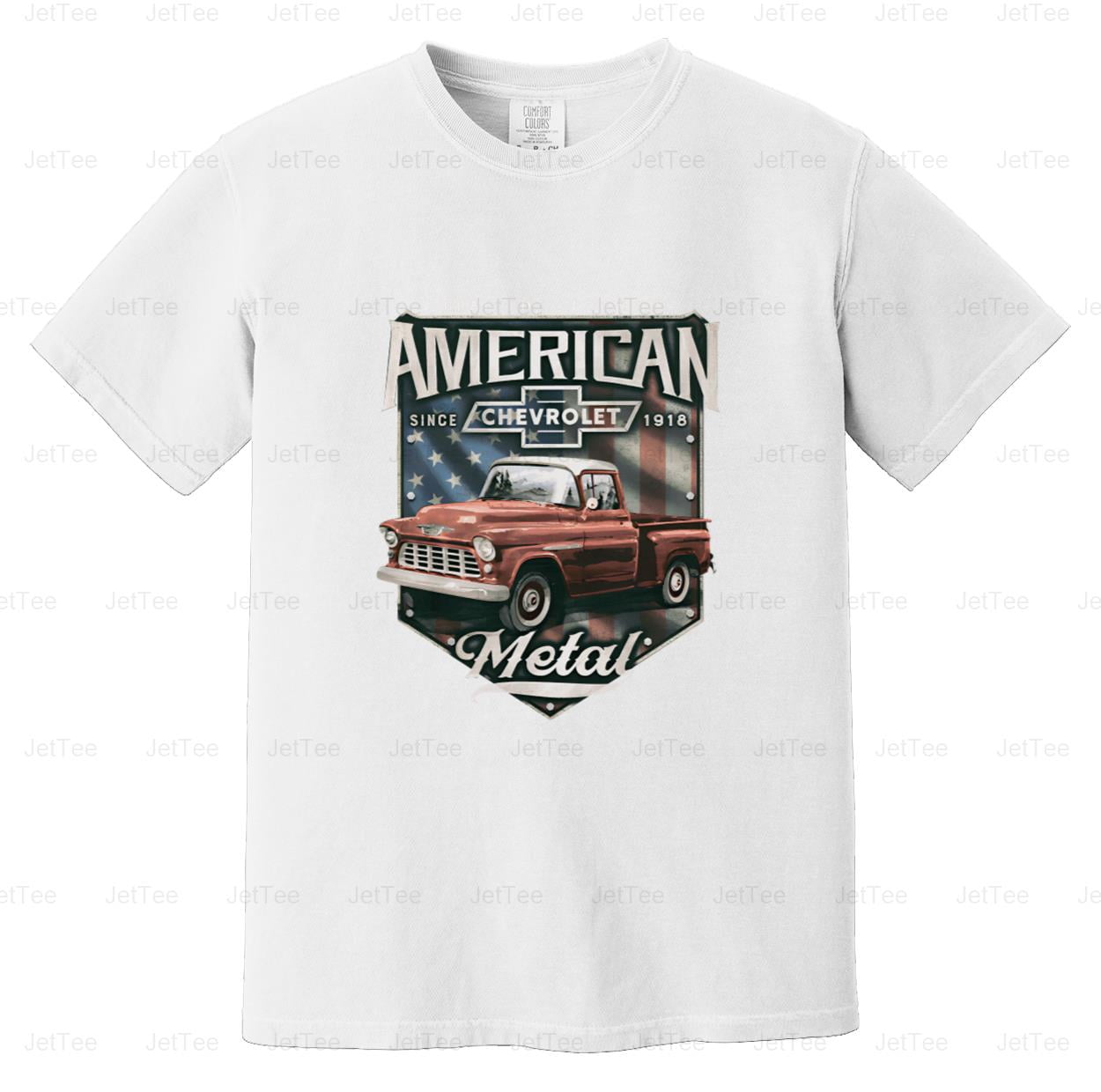 Chevy Truck American Metal Script Flag Vintage Retro Pickup Patriot ...