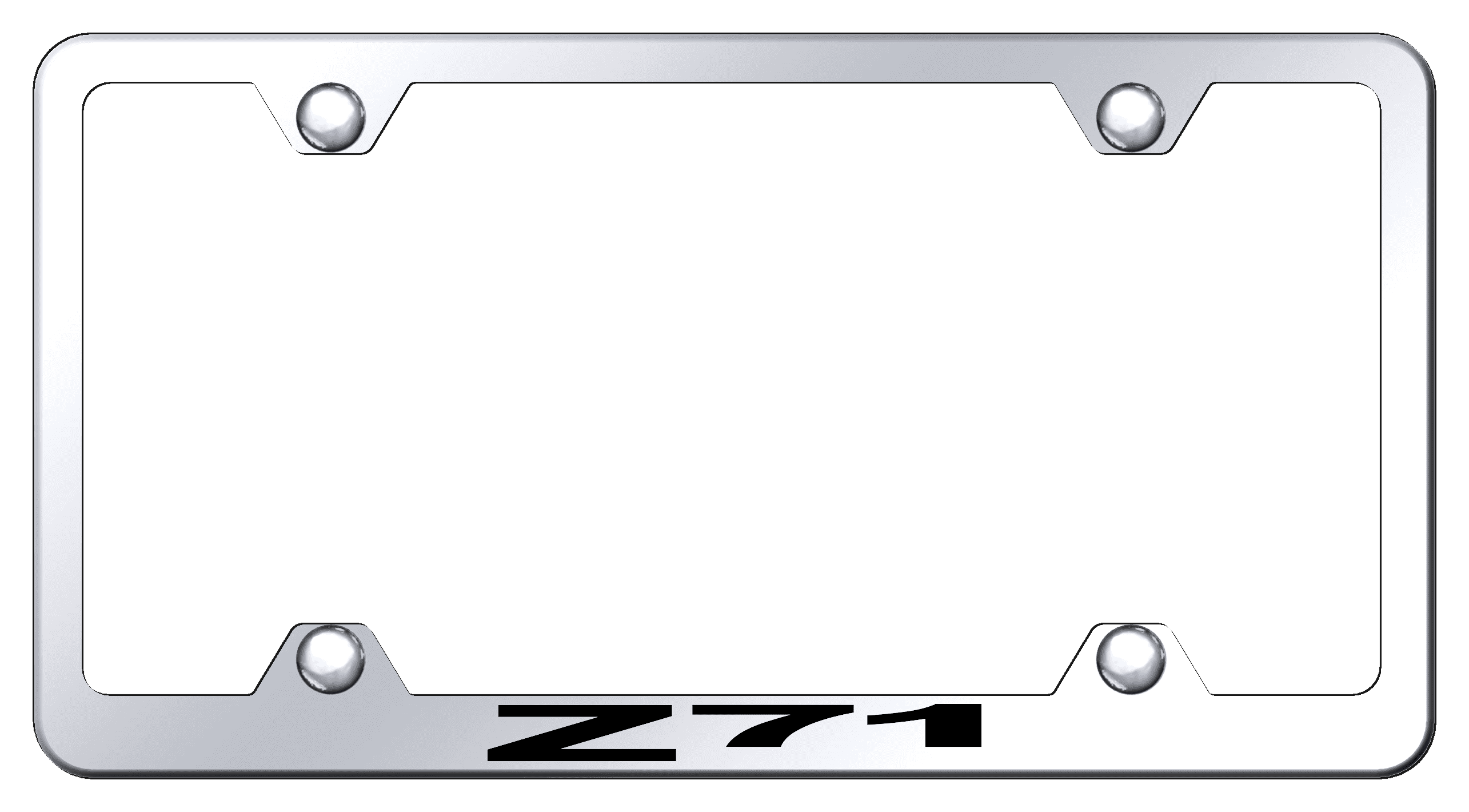 Chevy Z71 Laser Etched Logo Wide Body License Plate Frame (Chrome ...