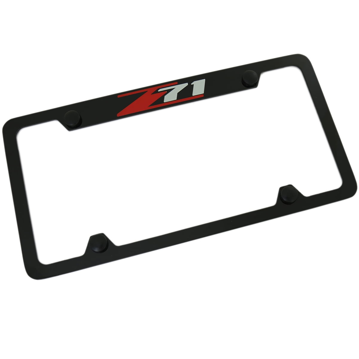 Chevy Z71 License Plate Frame With 4 Holes (Black) - Walmart.com