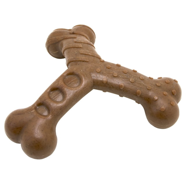 Chew King Textured Bacon Flavored Nylon Wishbone Dog Chew Toy - Walmart.com