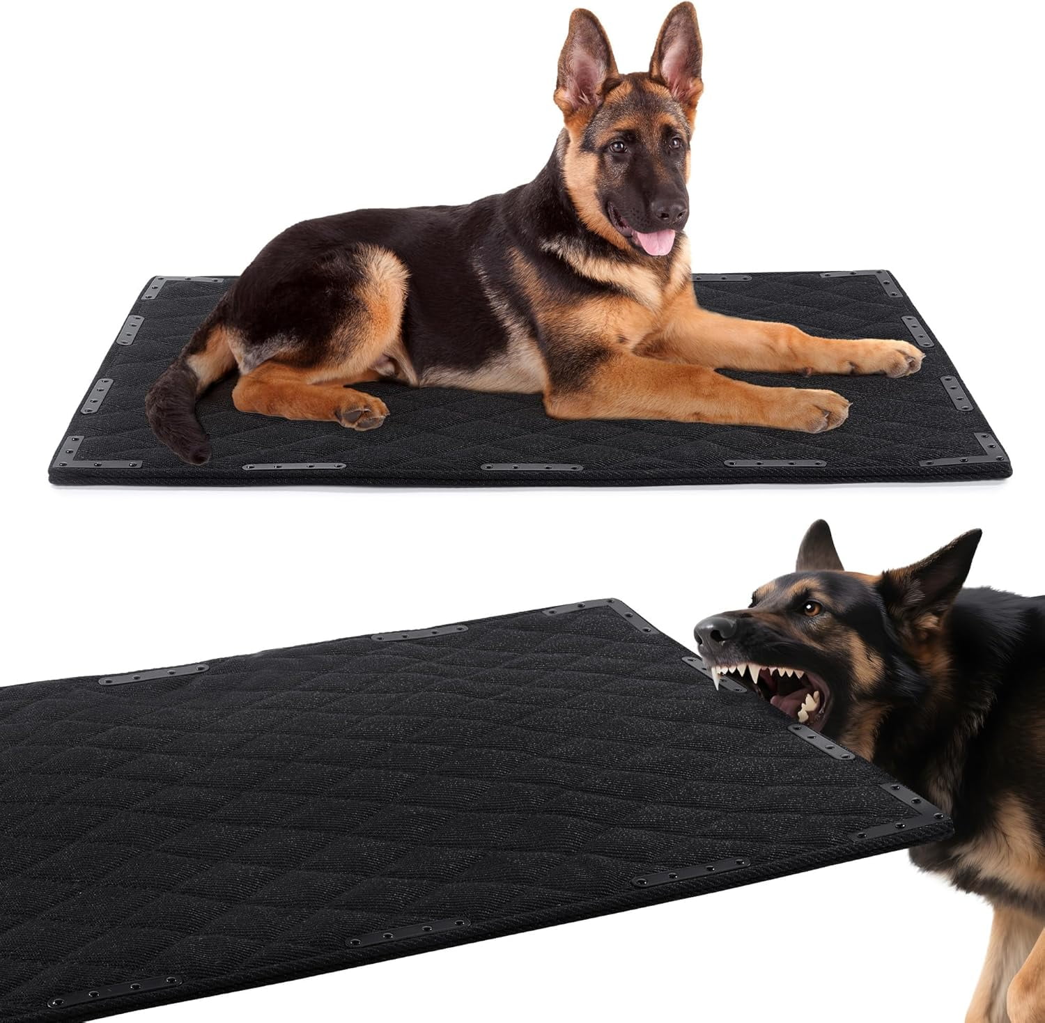 Chew Proof Dog Bed Mat with 14 Metal Rivets - Indestructible Kennel Pad ...