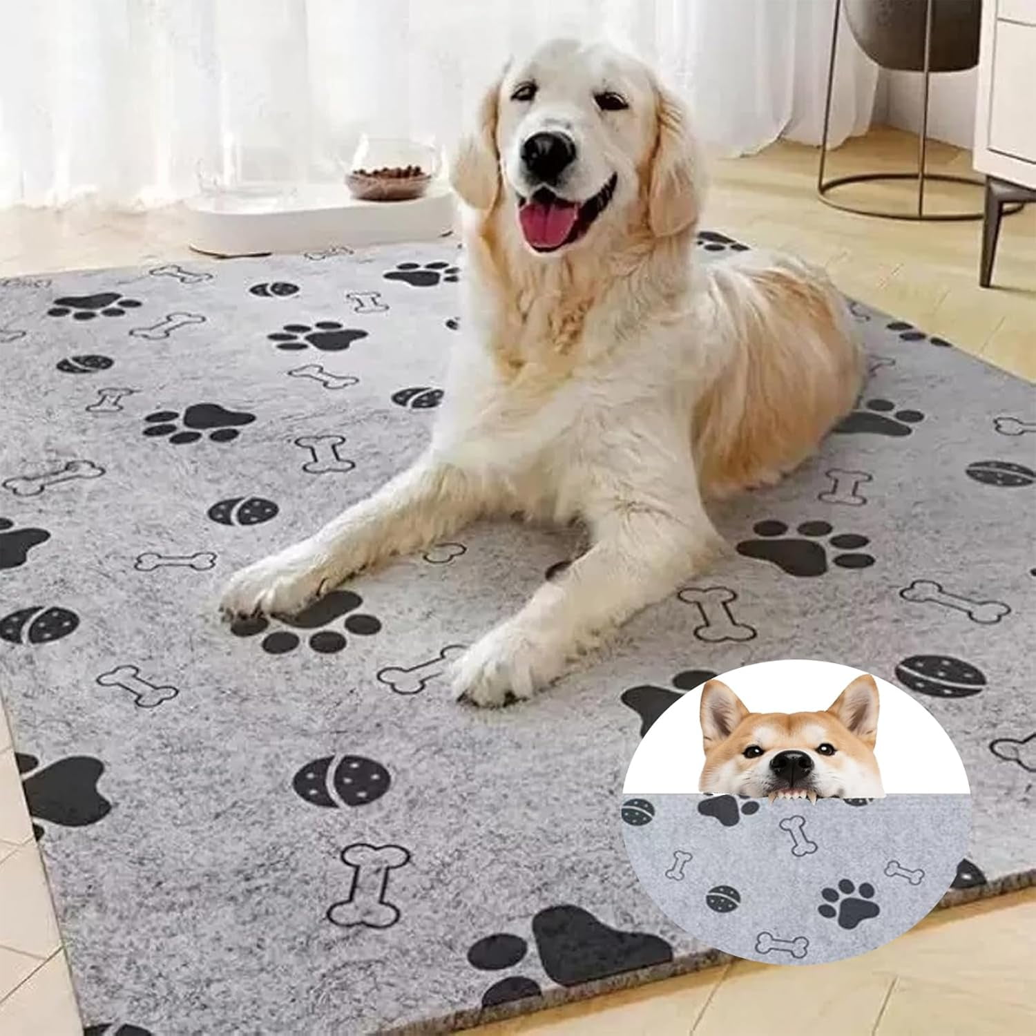 Chew Proof Dog Mat,Indestructible Crate Liner and Soft Kennel Pads,Slip ...