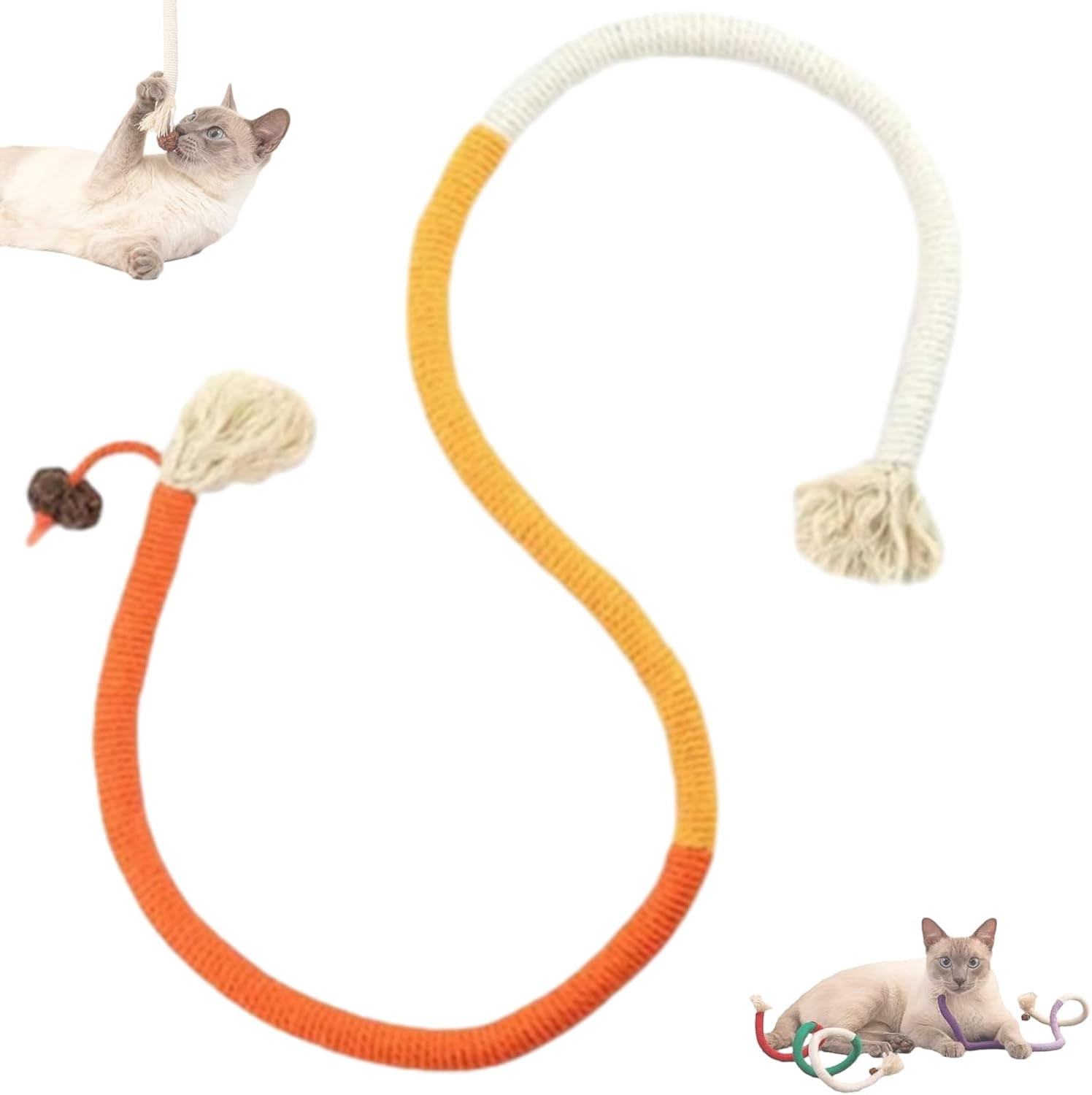 Chew Rope Toy – Natural Safe Tooth Cleaner for Cats, Refillable ...