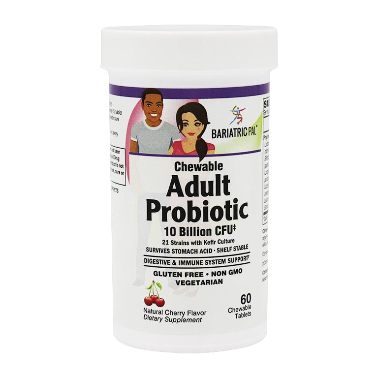 Chewable Adult Probiotic 10 Billion CFU by BariatricPal with 21 Strains ...