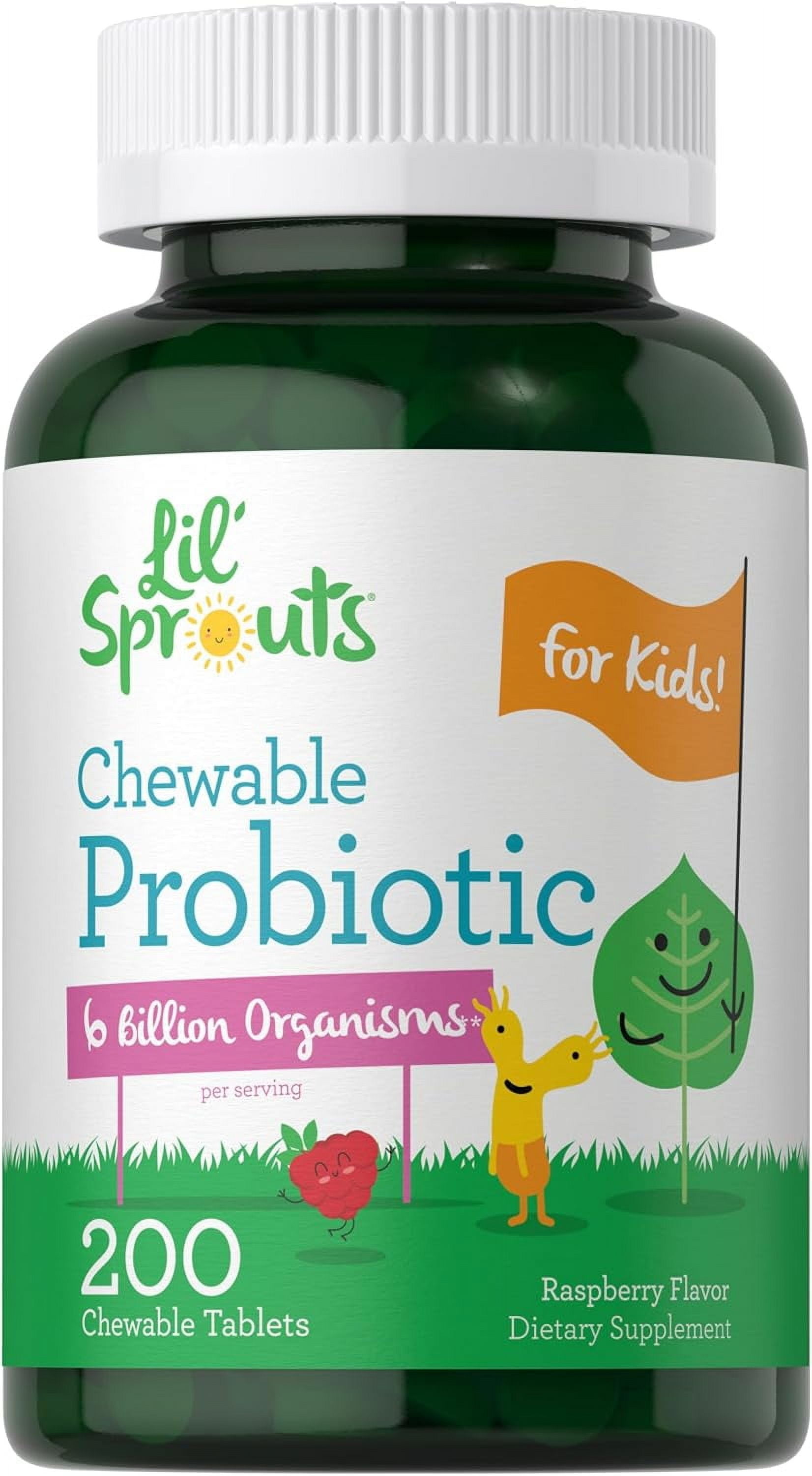 Carlyle Chewable Probiotics for Kids, 200 Tablets, Raspberry Flavor, 6 ...