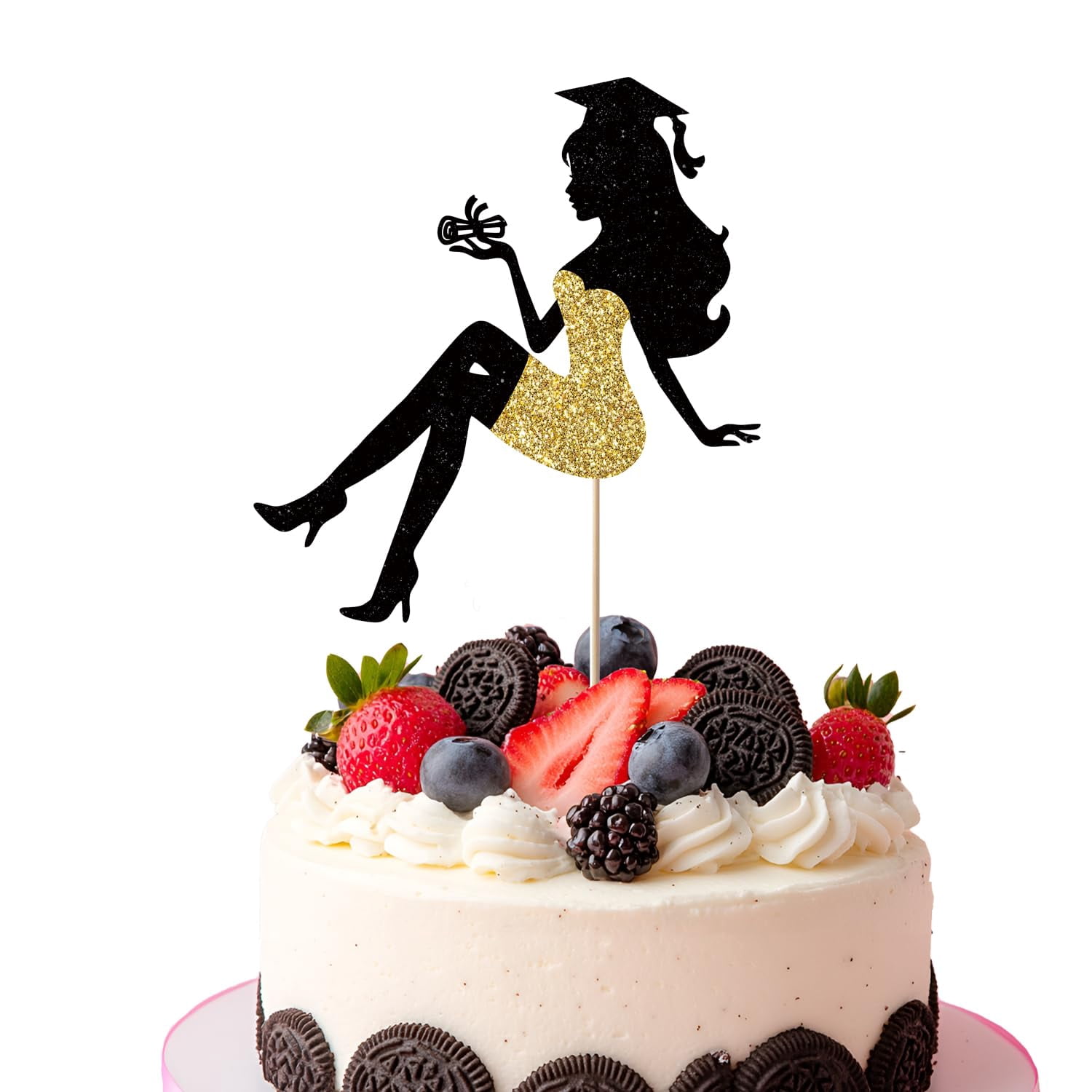 Chewarelly 1 Pack 2025 SSF20 Graduation cake Topper, Glitter Congrats ...