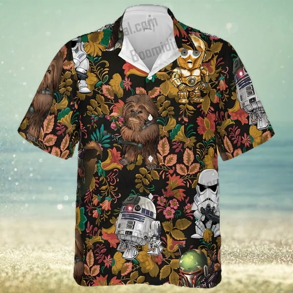 Chewbacca R2 D2 Clumsy Stormtrooper Hawaiian Shirt - Walmart.com