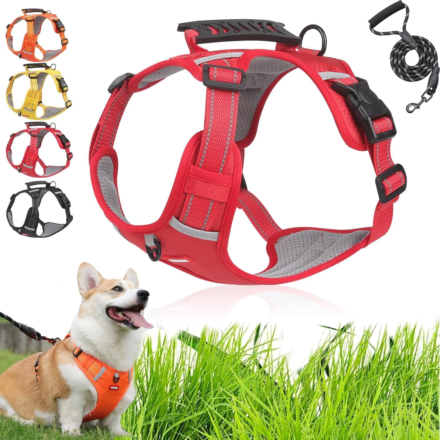 Chewie Cozy Harness, No Pull Dog Harness and Leash Set, Reflective ...