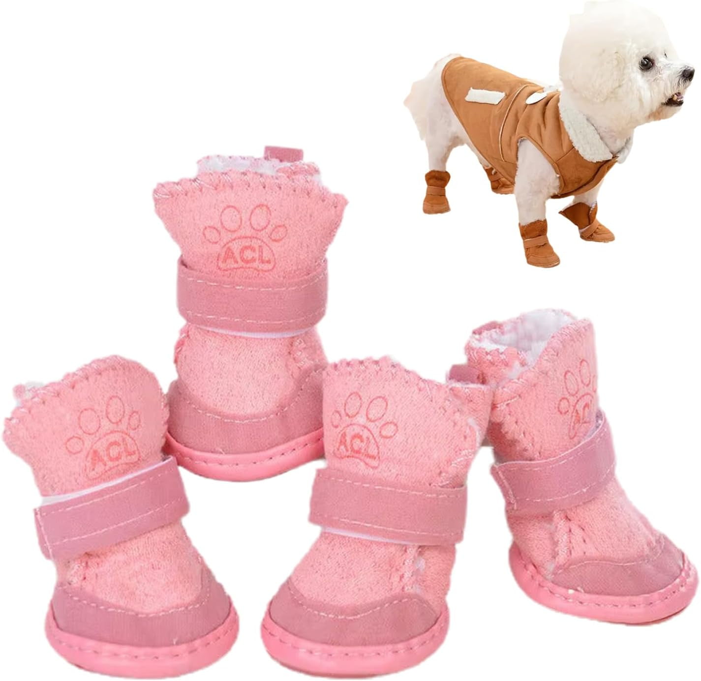 Chewie Cozy Winter Shoes Dog Fleece Velvet Snow Boot Set Fashion ...