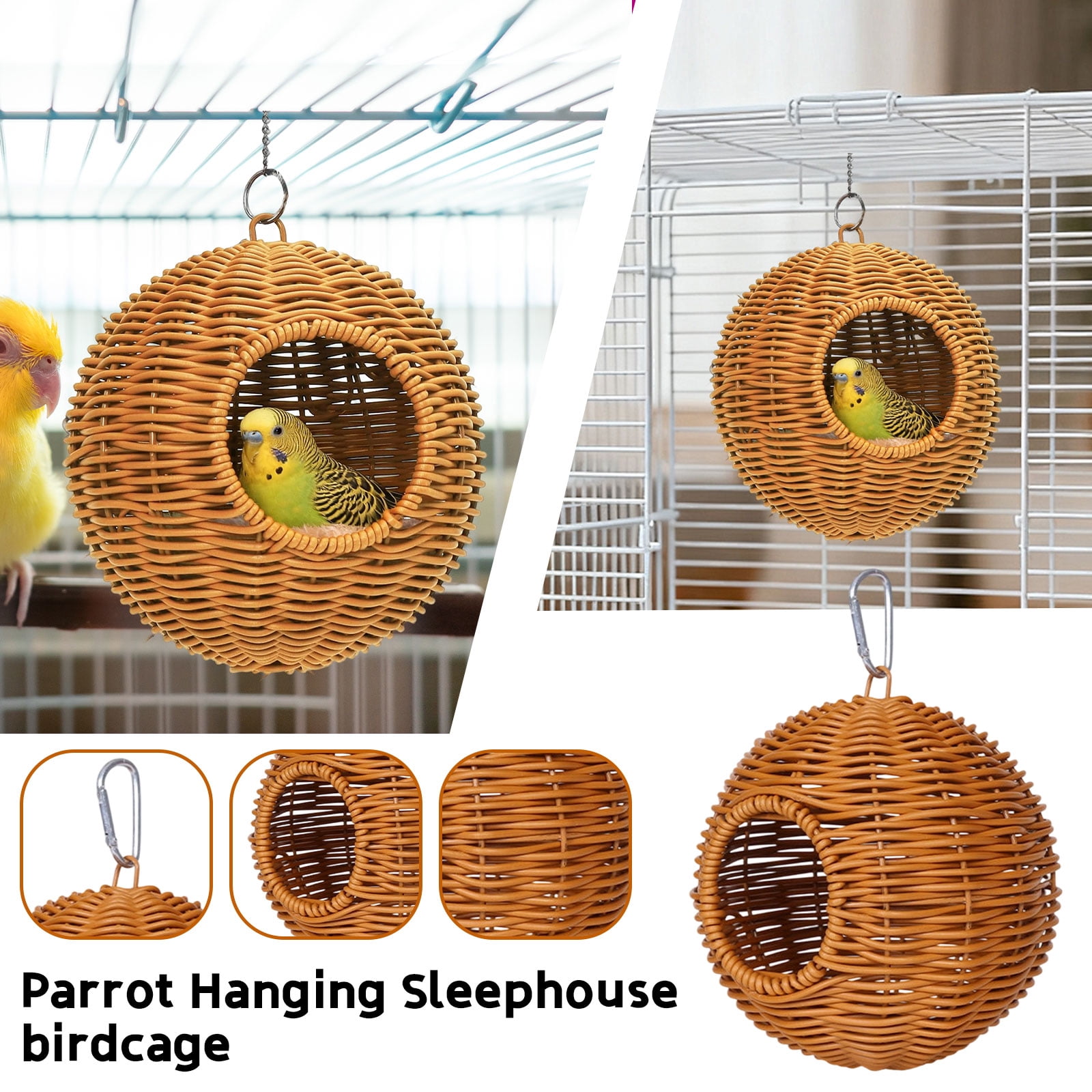 Chewproof Steel Frame Bird Nest for Cage & pet house, Washable Small ...