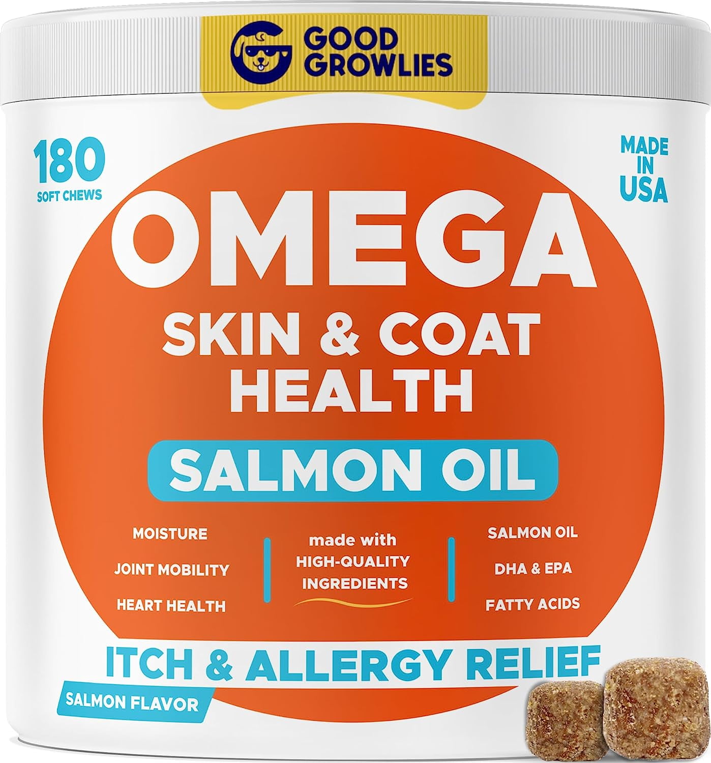 Omega 3 Alaskan Fish Oil Dog Treats - Allergy & Skin Relief - Shiny ...