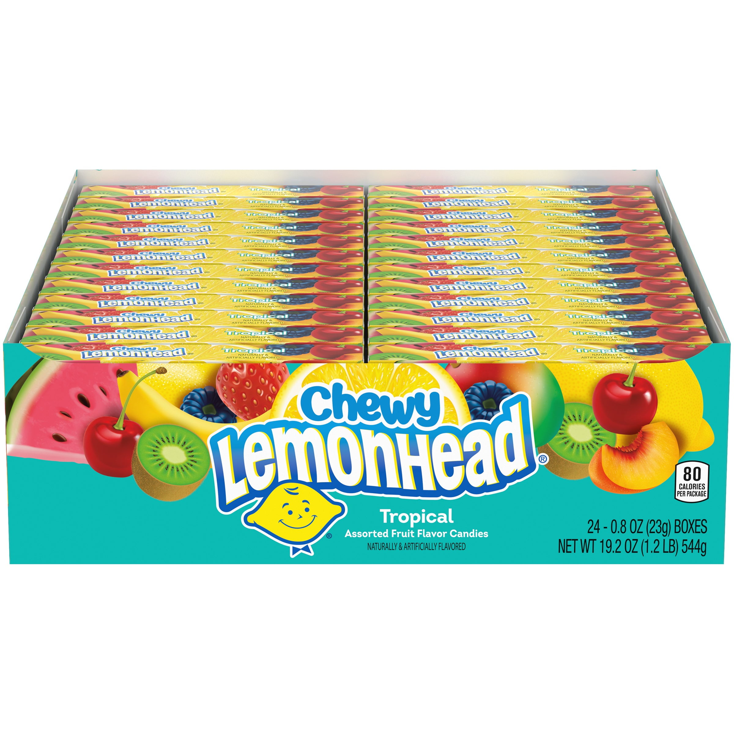 Chewy Lemonhead, Cherry Sour Lemon Fruit Chew, Tropical Candy, 0.8 Oz ...