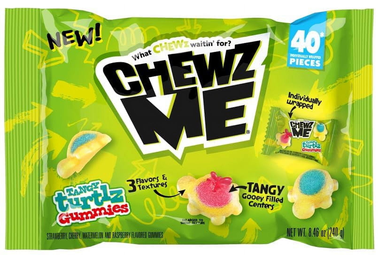 ChewzMe Tangy Turtlz Gummies, AKF18 Individually Wrapped Turtle Shaped ...