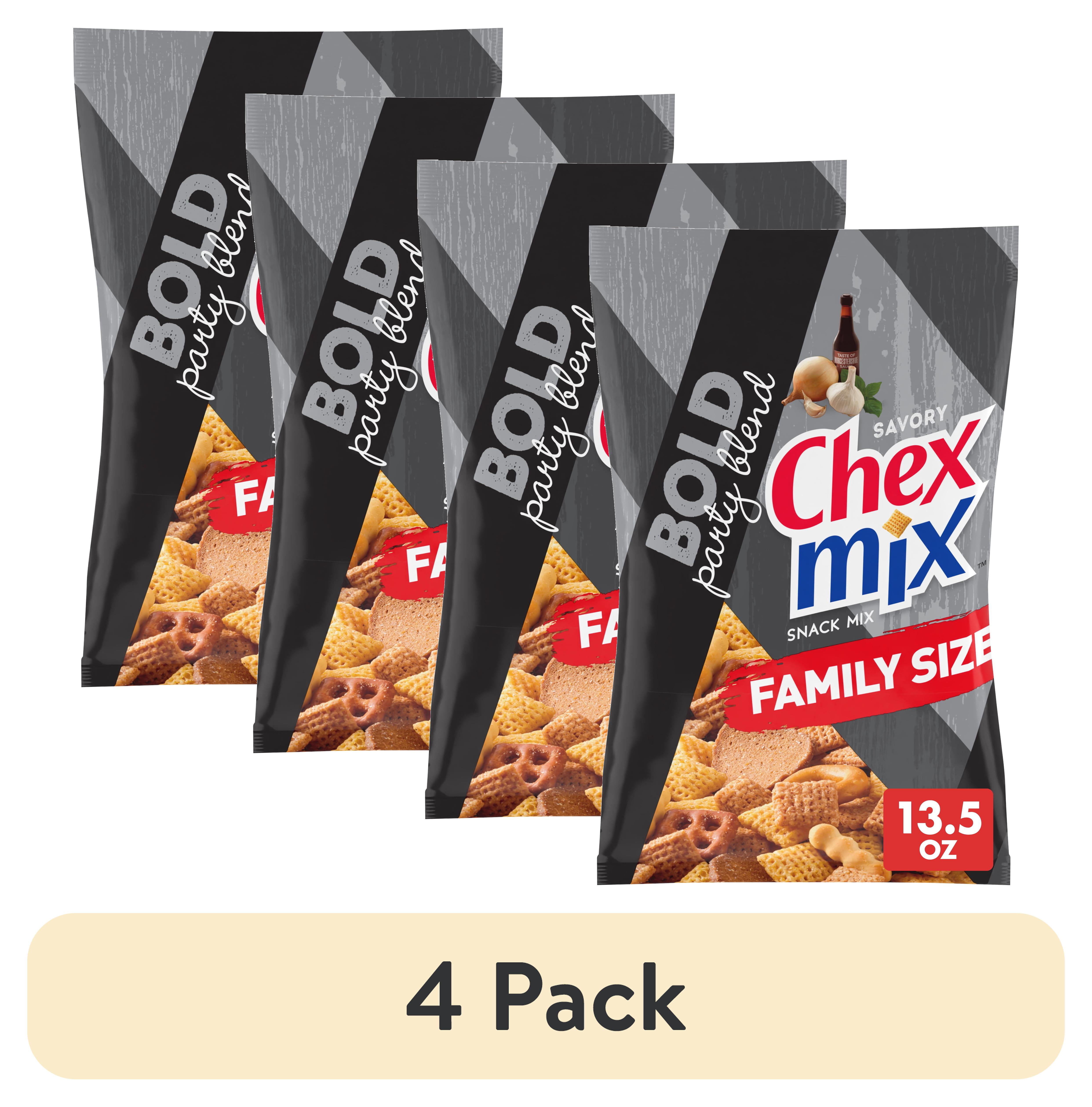 (4 pack) Chex Mix Bold Party Blend Savory Snack Mix, Family Size, 13.5 ...