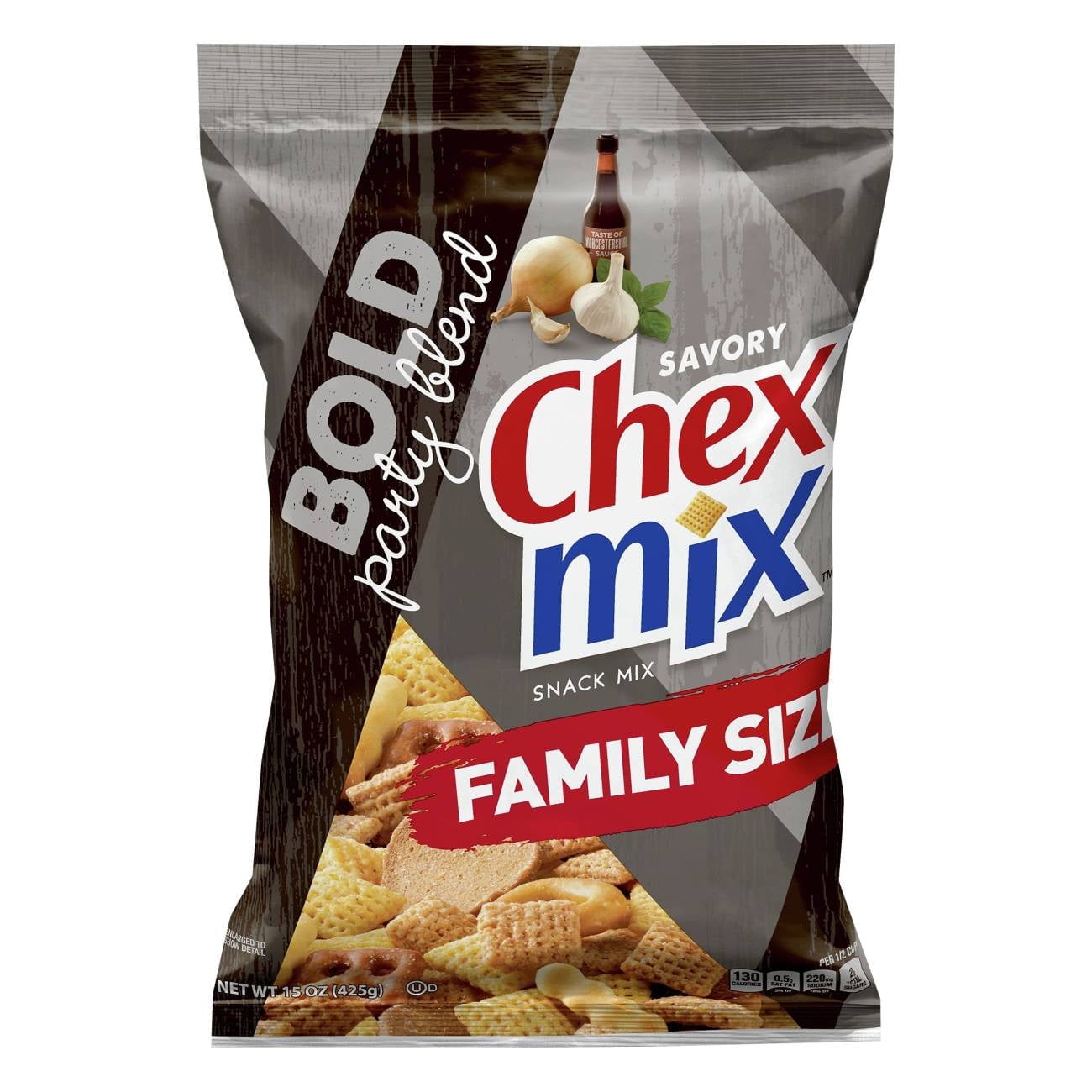 Chex Mix Bold Party Blend Snack Mix, Family Size 15 oz, Savory Flavor ...