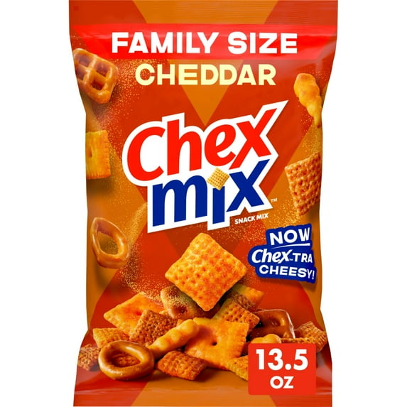 Chex Mix Cheddar Savory Snack Mix 13.5 oz Family Size Crunchy Pretzels ...