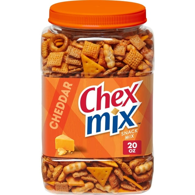 Chex Mix Cheddar Savory Snack Mix, Salty Snacks Tub, 20 oz - 2 Pack ...