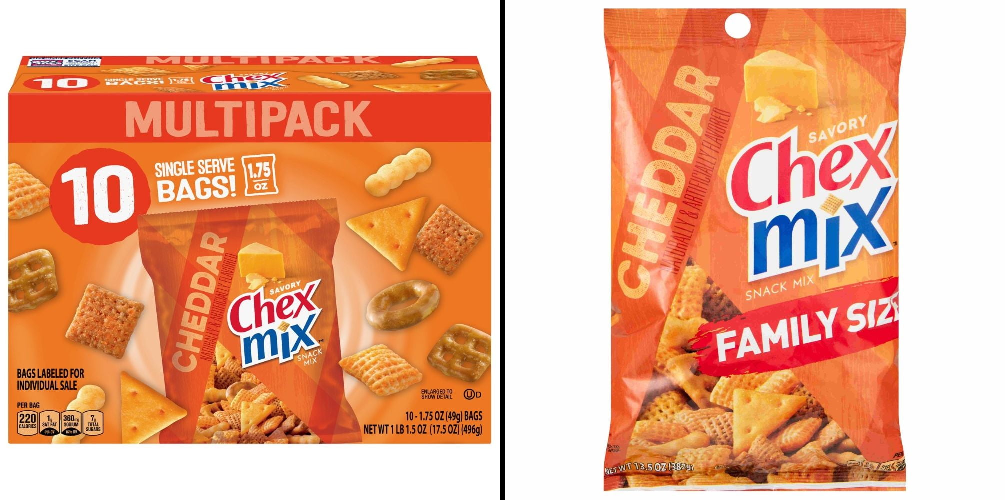 Chex Mix Cheddar Snack Mix 10 ct & Chex Mix Cheddar Snack Mix 13.5 oz ...
