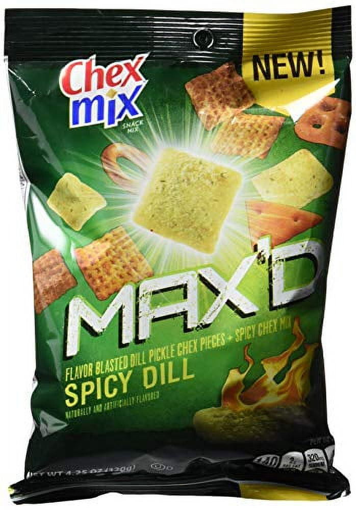 Chex Mix MAX'D Spicy Dill Savory Snack Bags, Bold Hot Flavor, 4.25 Oz ...