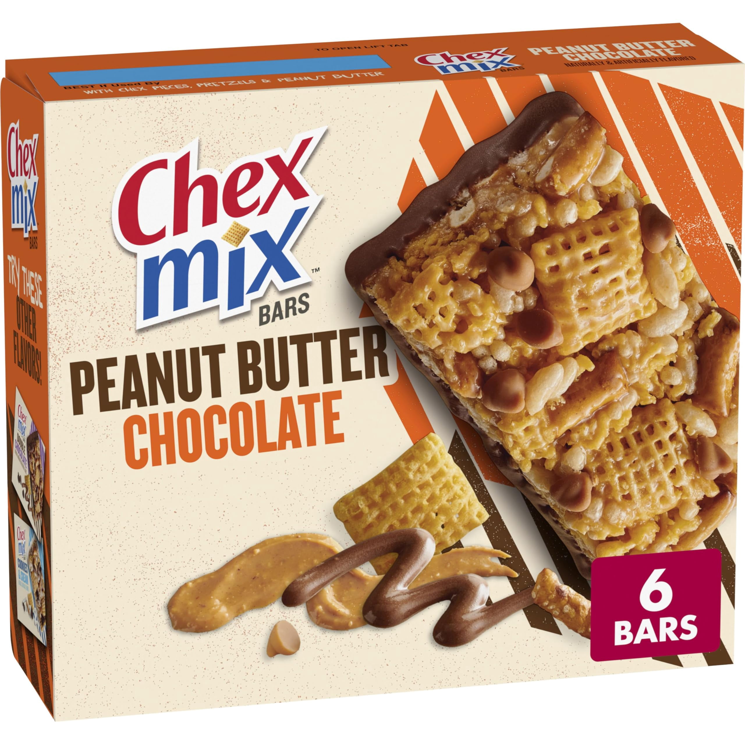 Chex Mix Peanut Butter MFF30 Chocolate Treat Bar, 6 Bars - Walmart.com