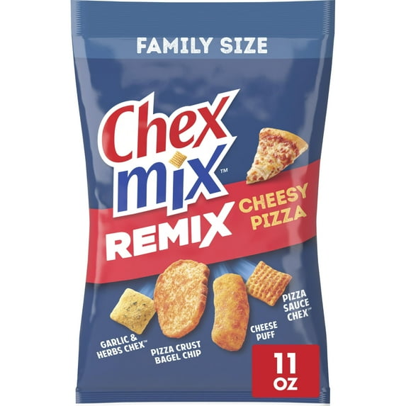 Chex Mix Remix Cheesy MFF30 Pizza Snack Mix, Snacks, Family Size, 11 oz ...