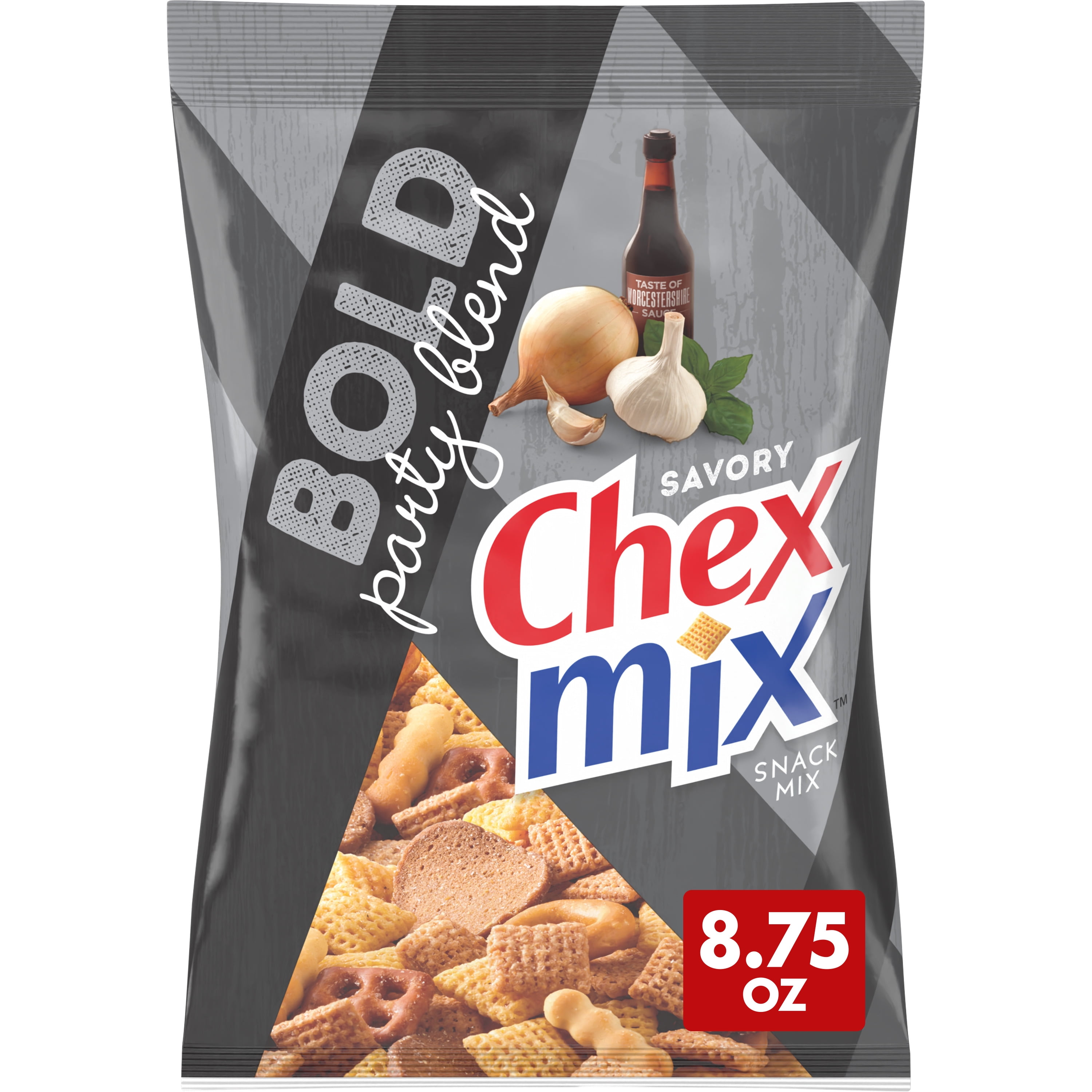 Chex Mix, Snack Mix, 8.75 oz, Bold Party Blend, Savory Snack Bag ...