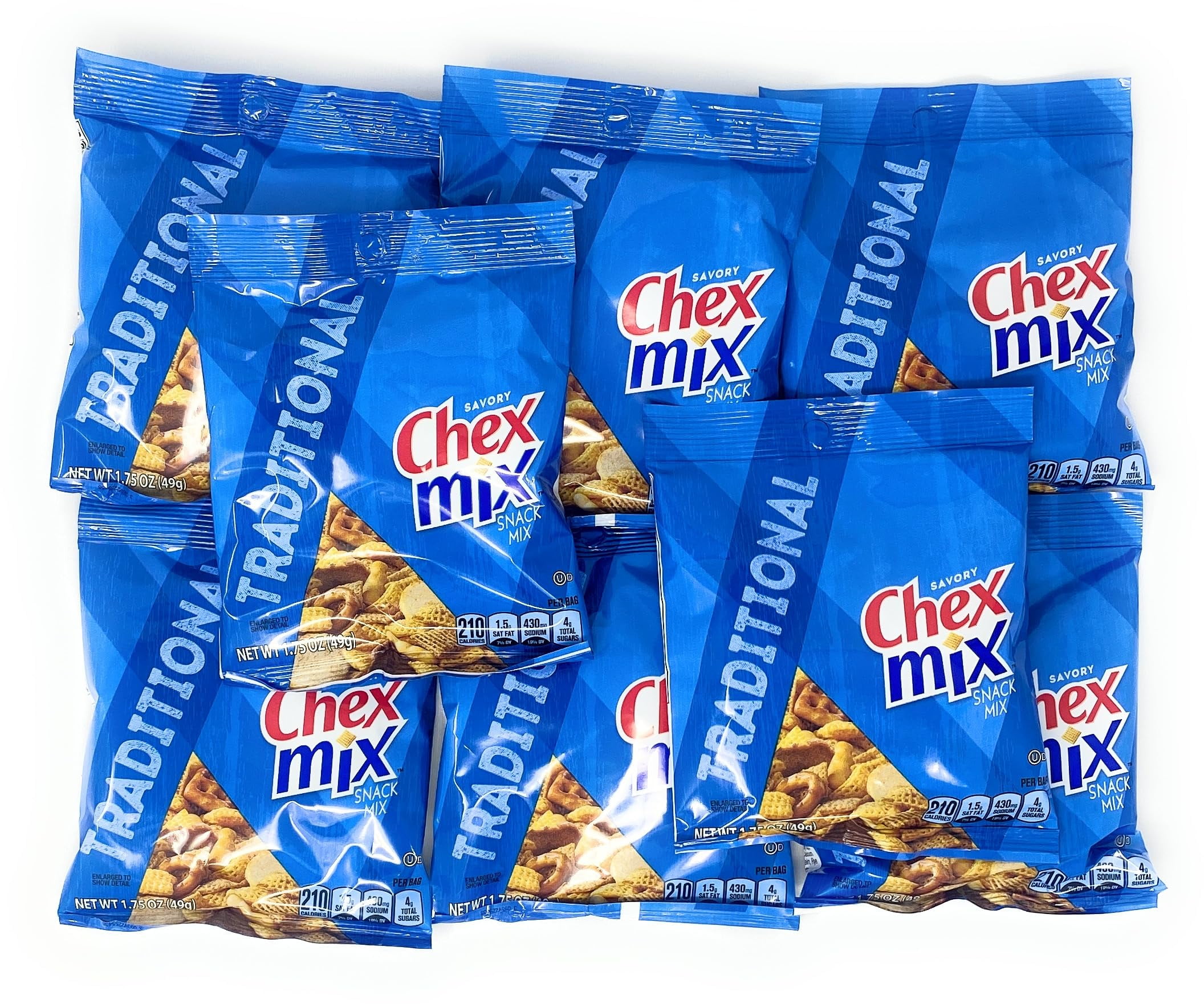 Chex Mix Traditional 1.75oz Bags - TVS1 Snack Pack (8 Count) by The ...