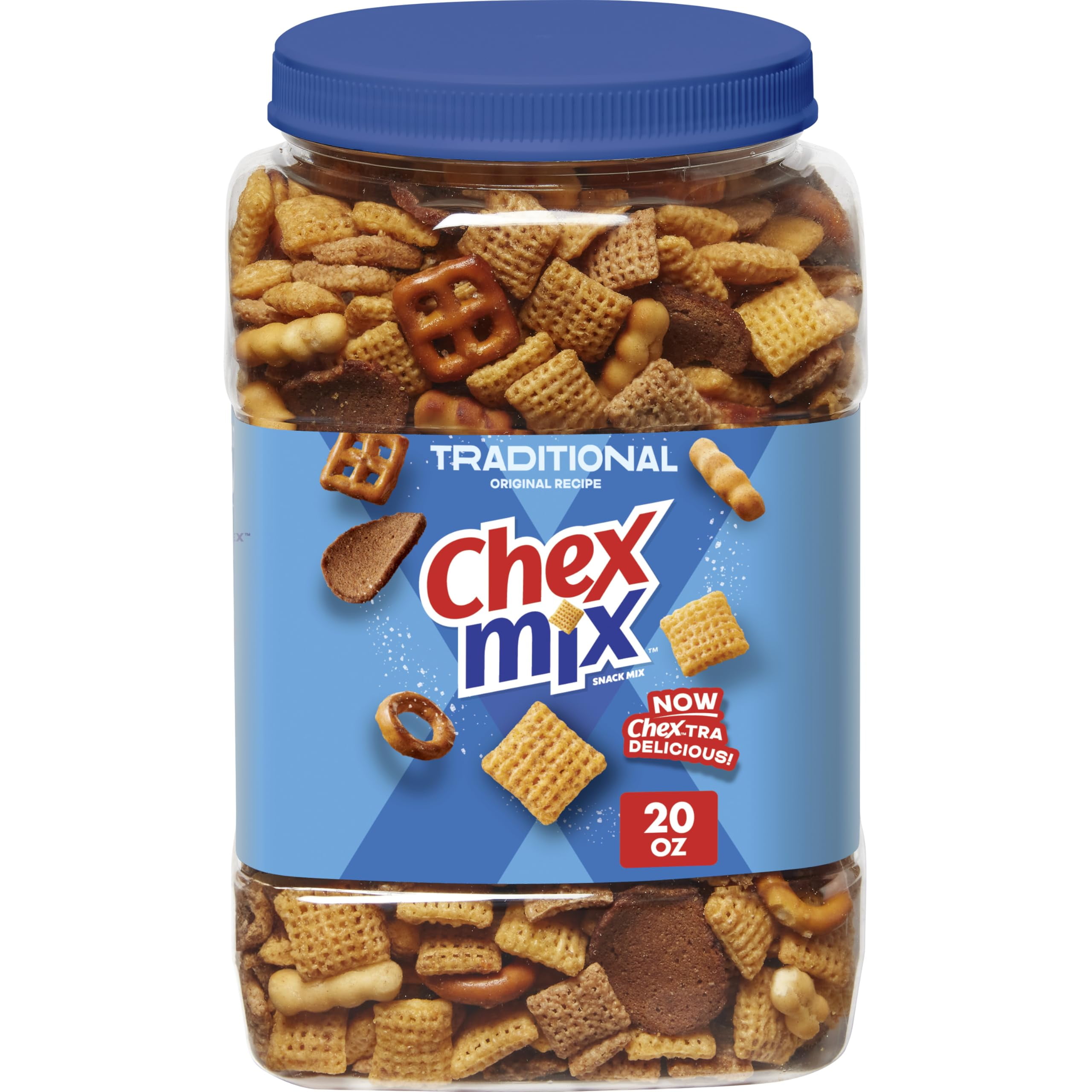 Chex Mix Traditional Original BCF26 Recipe Snack Mix, Snacks, Tub, 20 ...