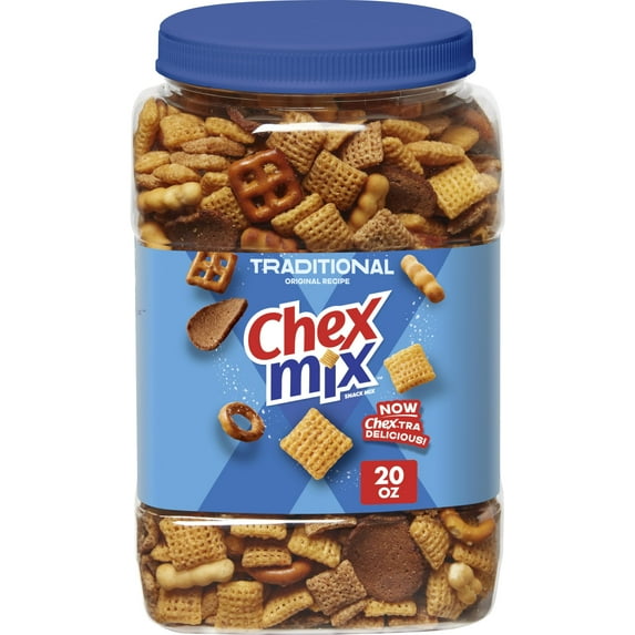 Chex Mix Traditional Original BCF26 Recipe Snack Mix, Snacks, Tub, 20 ...