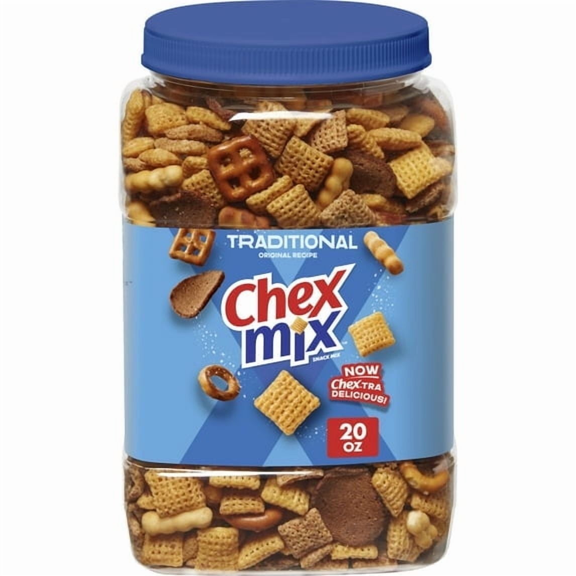 Chex Mix Traditional Original Recipe Snack Mix, Snacks, Tub, 20 oz - Walmart.com