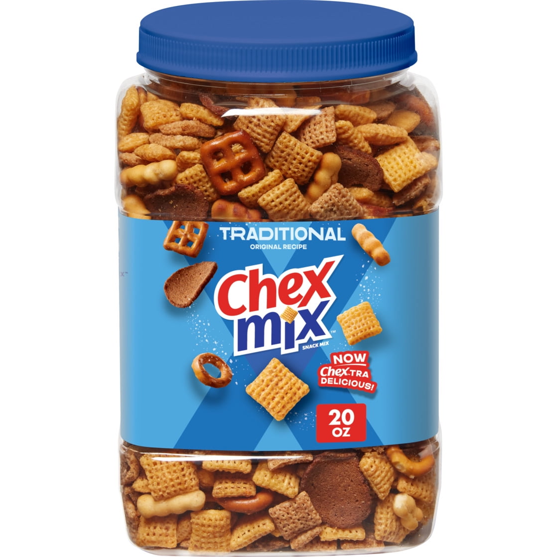 Chex Mix Traditional Snack Mix 20 oz Salty Snack Tub with Crunchy ...