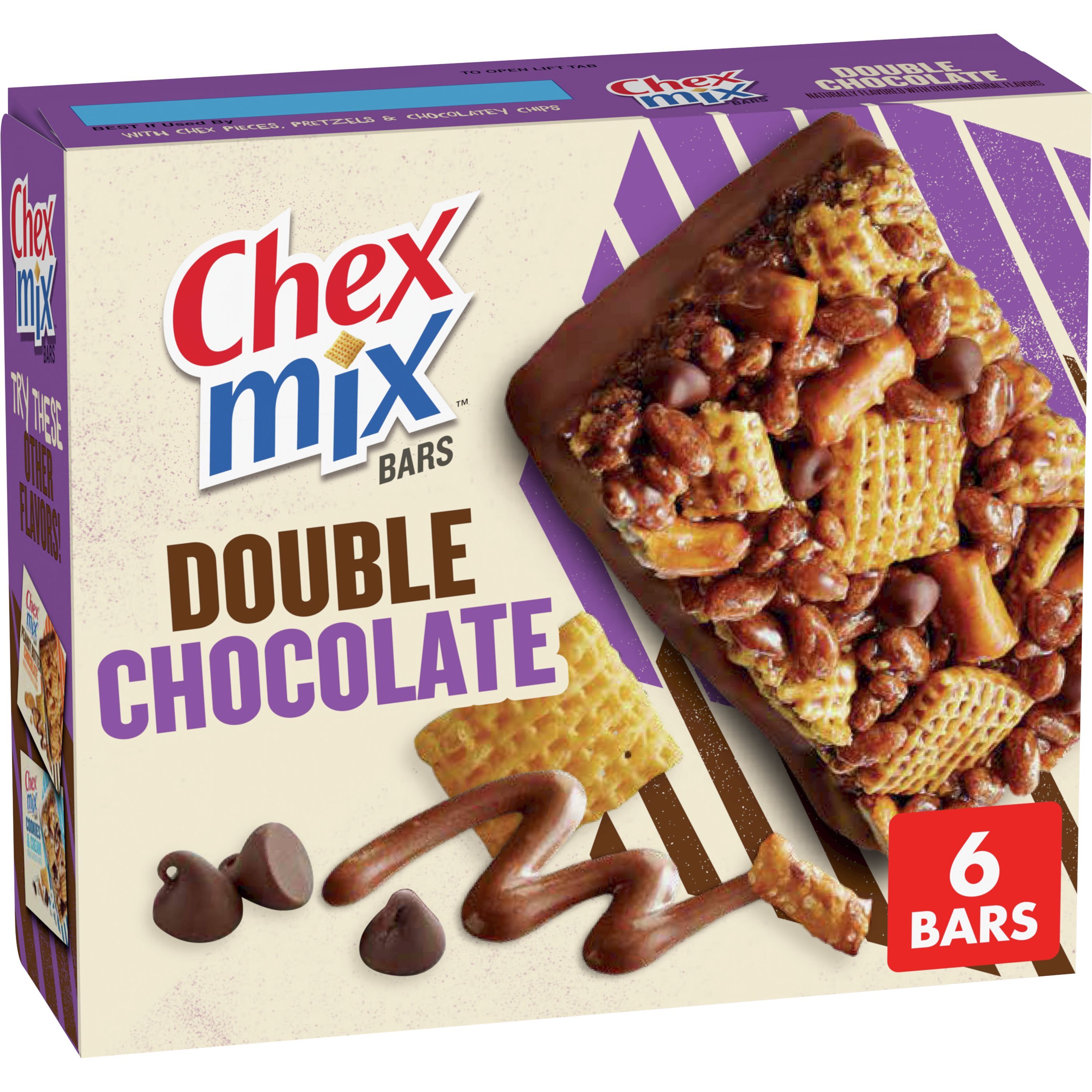 Chex Mix Treat Bars, Double Chocolate, Snack Bars, 6 ct - Walmart.com