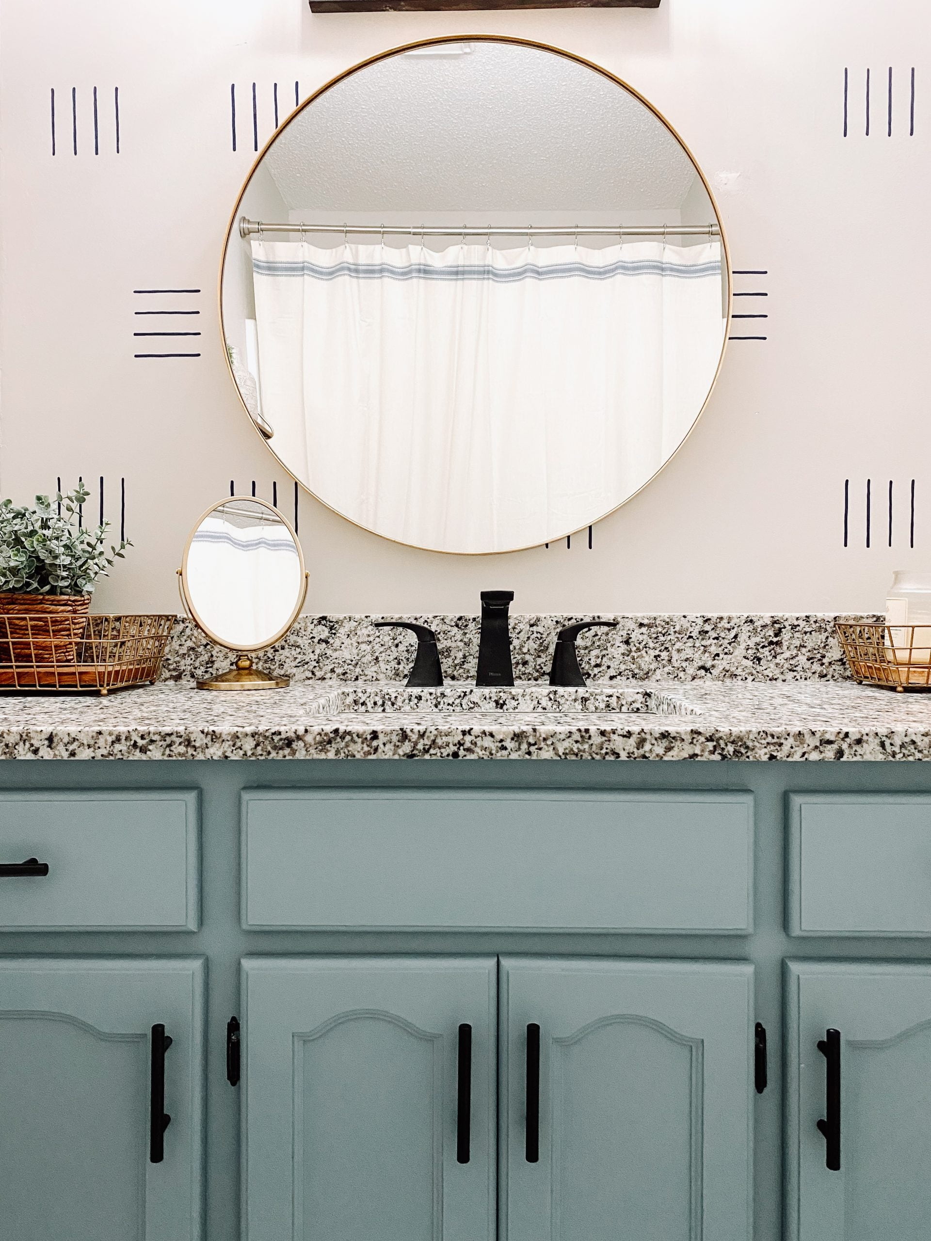 Cheyenne Brushed Gold 30" Round Mirror, Framed Wall Mirror, Vanity ...