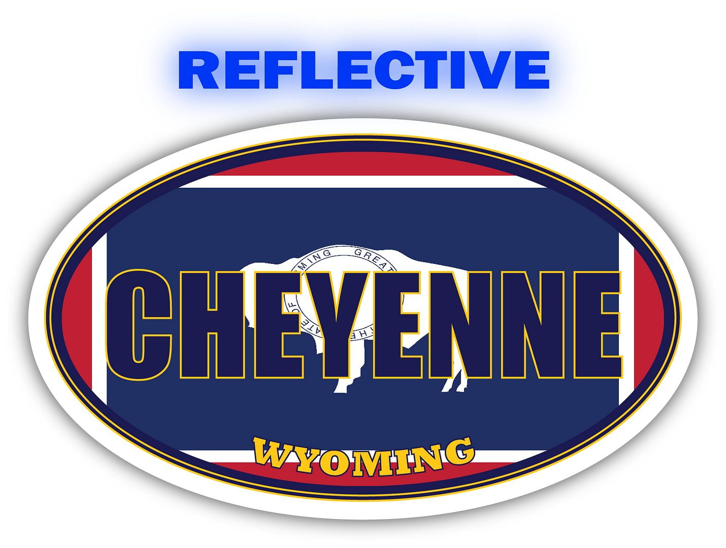 Cheyenne City Wyoming State Flag | WY Flag Laramie County Oval State ...