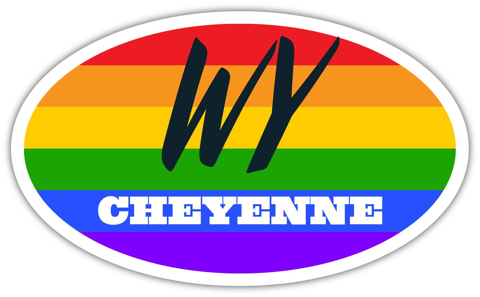 Cheyenne WY Wyoming Laramie County Rainbow Pride Flag 6 Stripes Pride ...