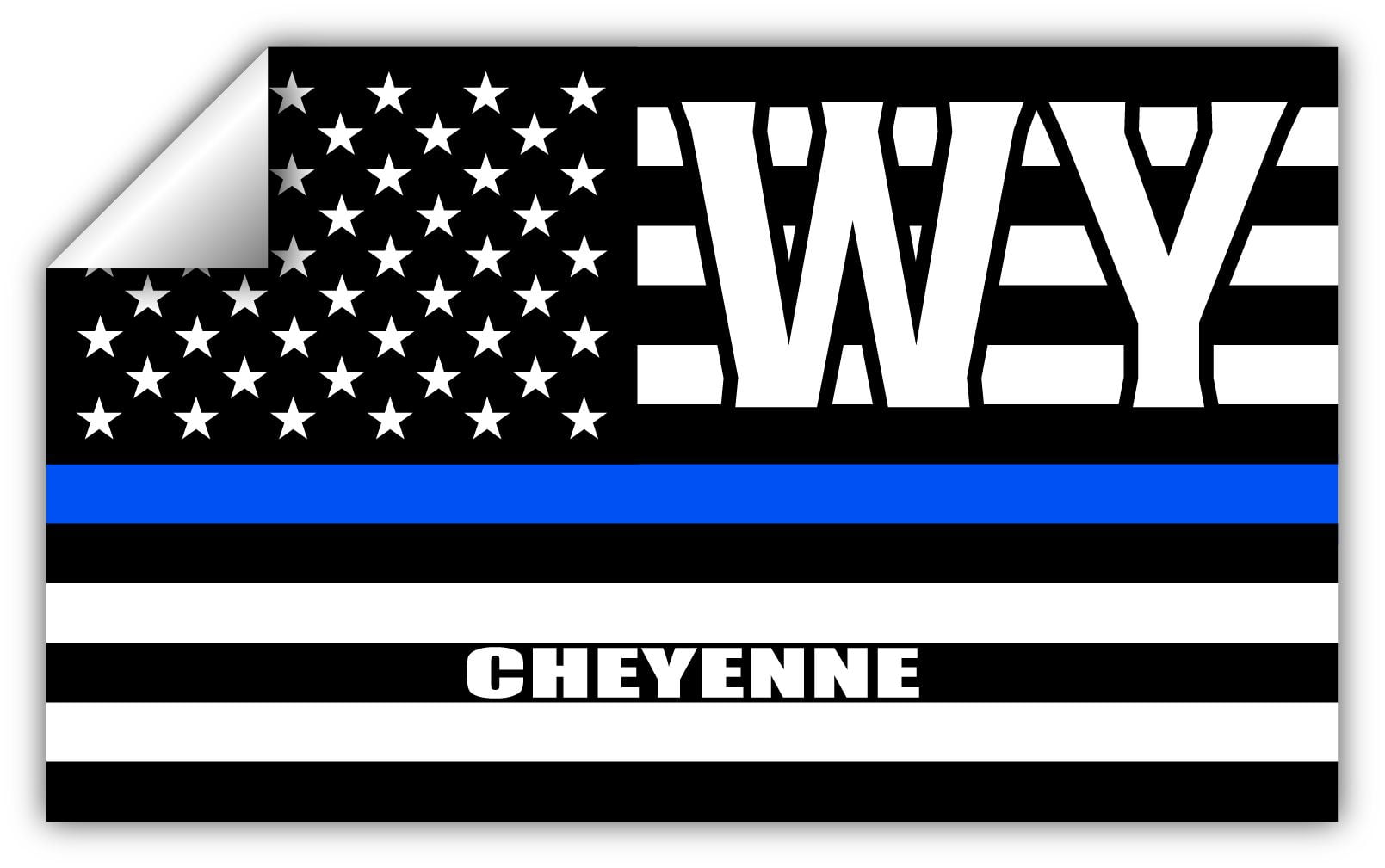 Cheyenne WY Wyoming Laramie County Thin Blue Line Stealthy USA Flag ...