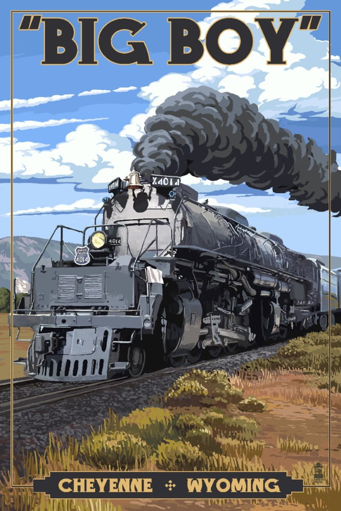 Cheyenne, Wyoming, Big Boy Steam Engine 4014 (16x24 Giclee Gallery Art ...