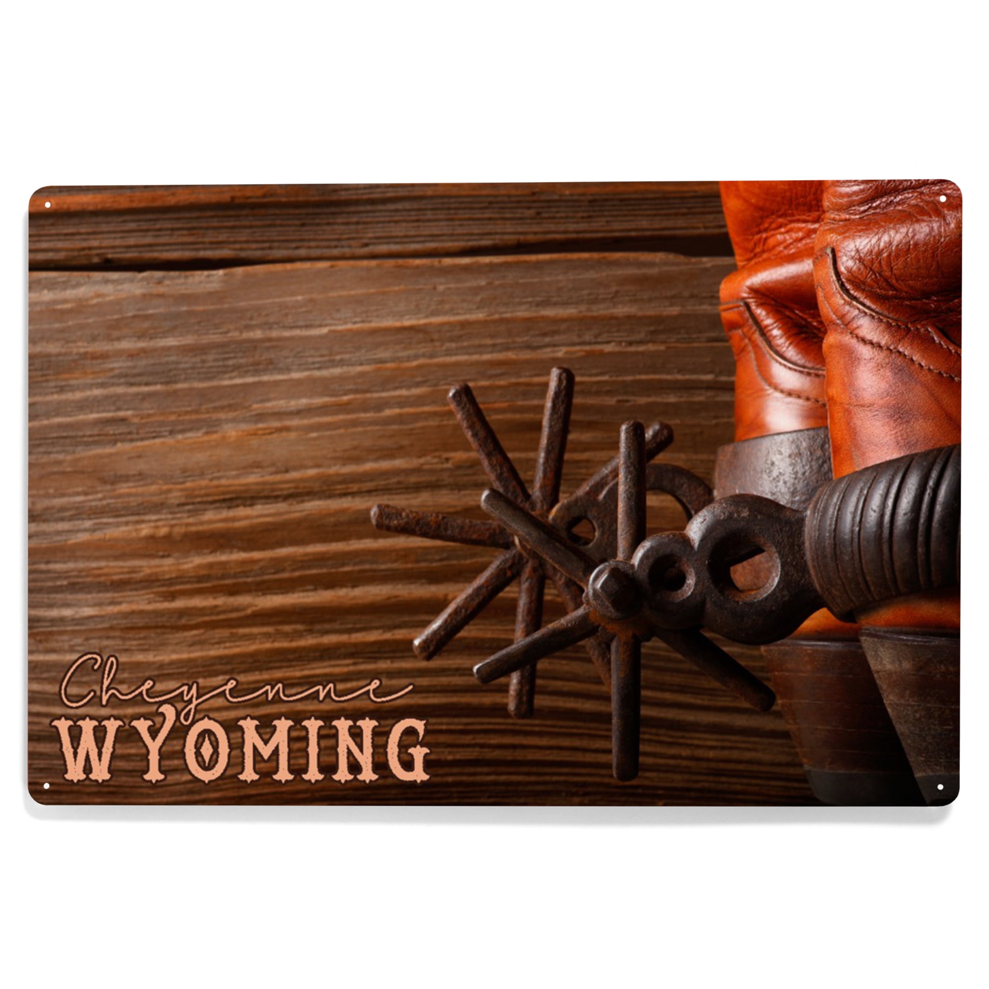 Cheyenne, Wyoming, Cowboy Boots and Spurs (12x18 Aluminum Art, Indoor ...
