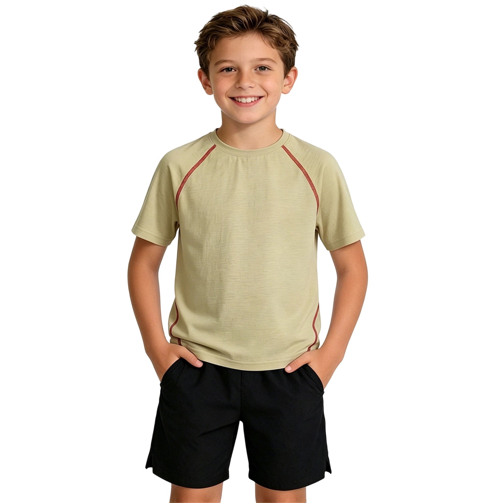 Cheytotty Big Kids Contrast Tee, Breathable Sports Short Sleeve, Unisex ...