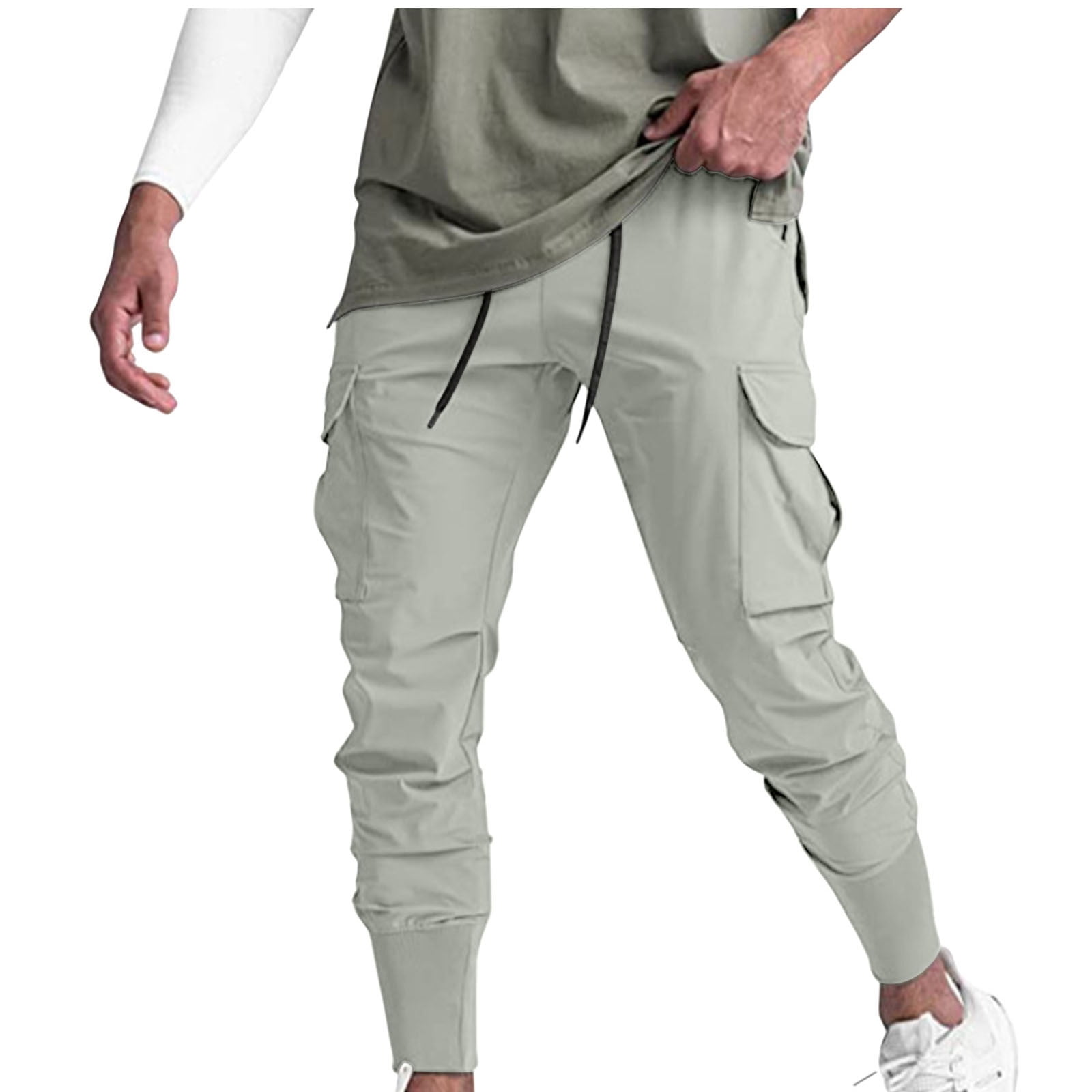 Cheytotty Mens Cargo Pants Lightweight Joggers Slim Workout Pants With ...