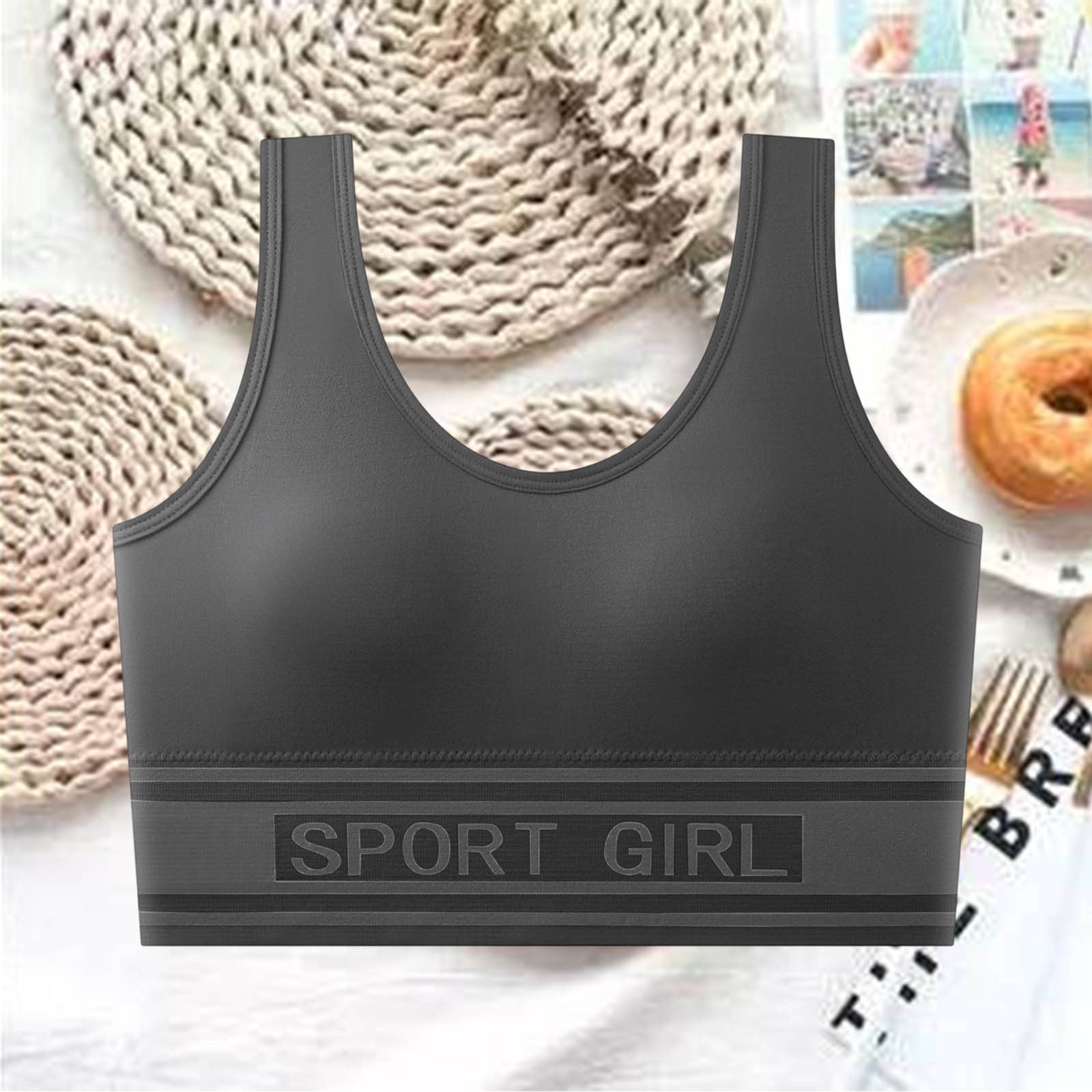 Cheytotty Women's Beautiful Back Bra, Solid Color Elastic Straps ...