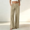 Cheytotty Women's Linen Trousers, High Waist Loose Pocket, Solid Color ...