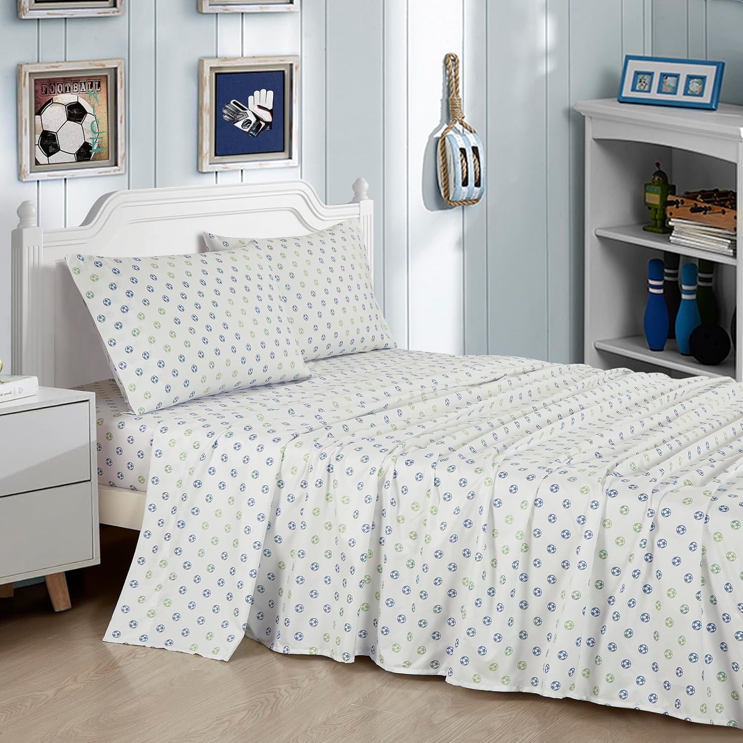 Chezmoi Collection 4-Piece Kids/Teens Football Soccer Sheet Set, Soft ...