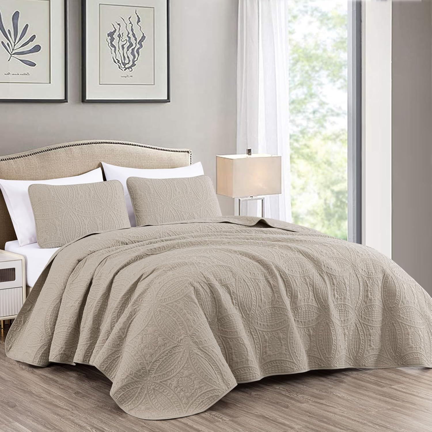 Chezmoi Collection Austin Queen Oversized Bedspread Set, 3-Piece ...